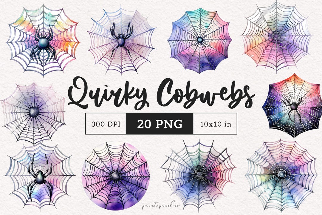 Creepy Cobwebs PNG Funny Halloween Clipart Whimsical Spooky Cute Cobweb ...