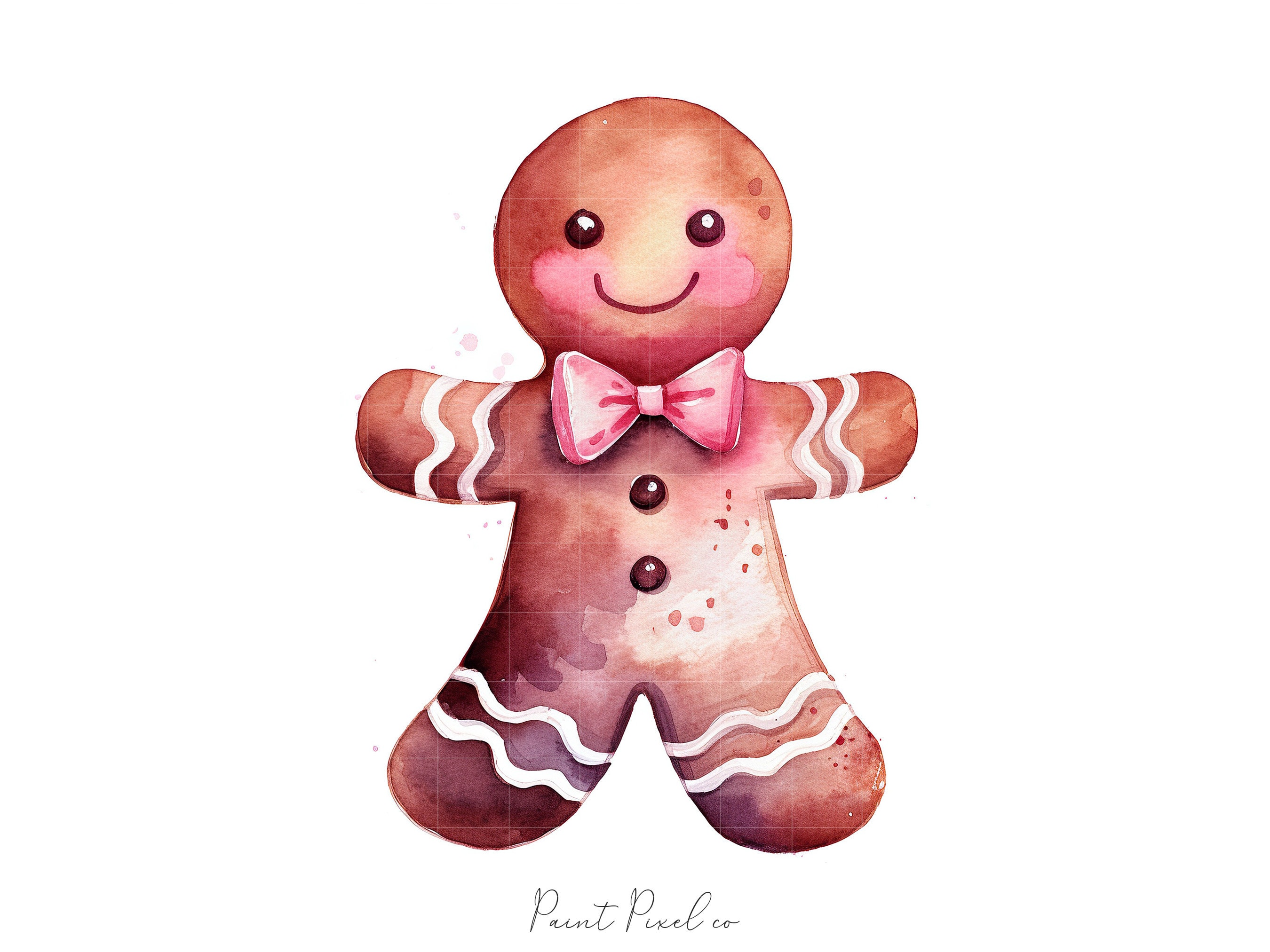 10 Pink Gingerbread Man Clipart High Quality Jpgs Pink Christmas Clip ...