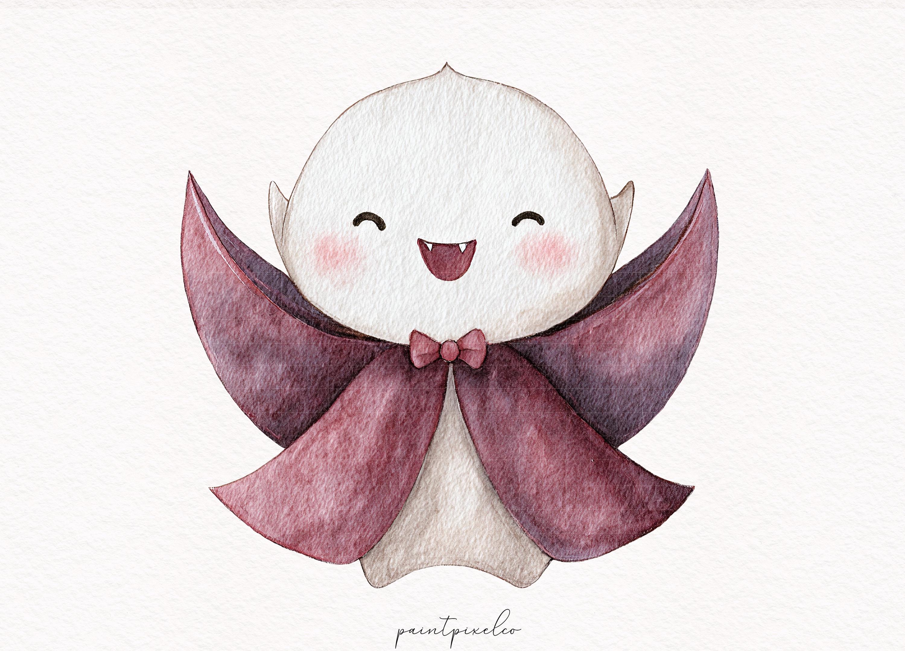 20 Cute Vampire Halloween Clipart Watercolor Spooky Vampires Cute ...