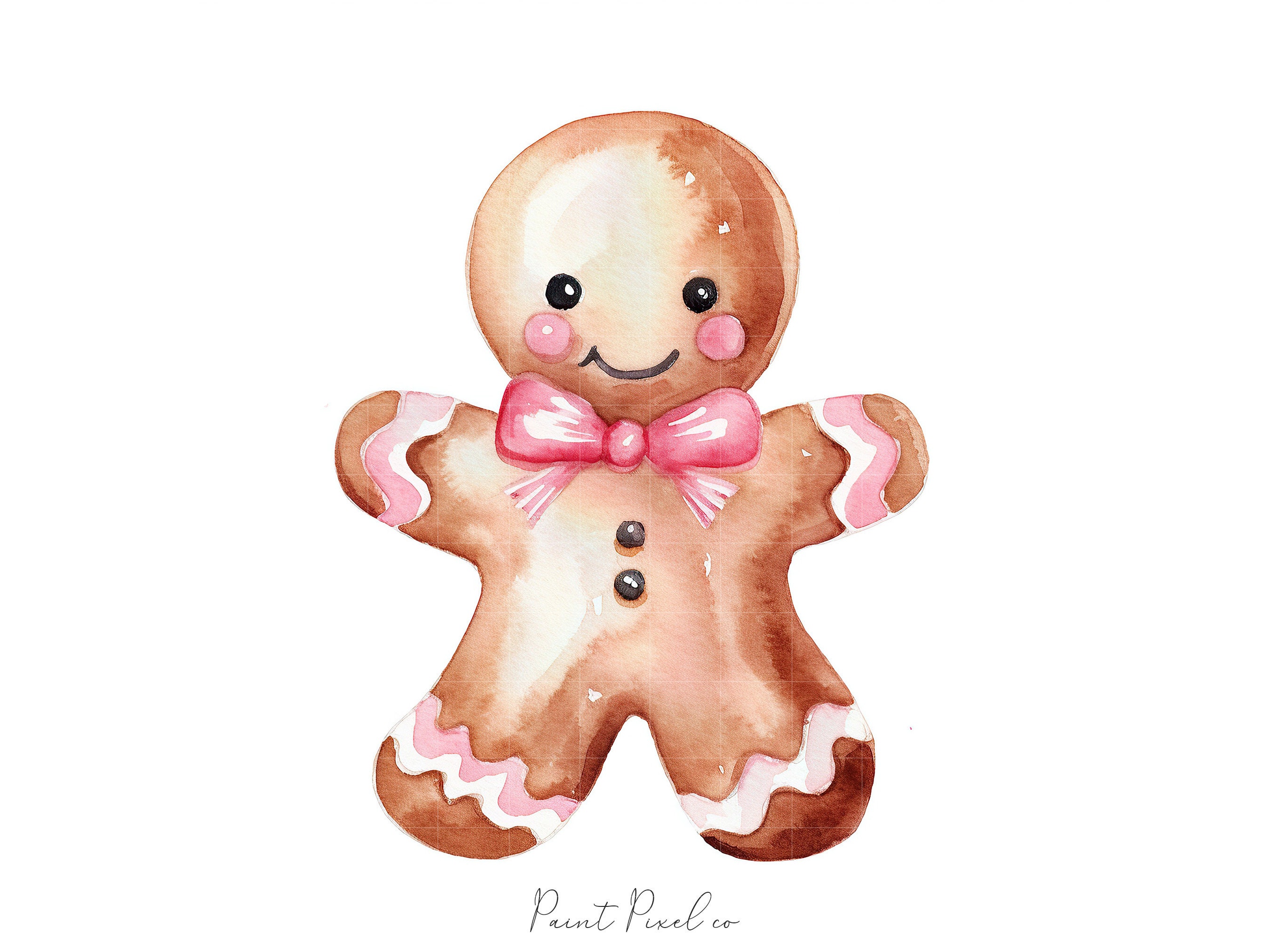 10 Pink Gingerbread Man Clipart High Quality Jpgs Pink Christmas Clip ...