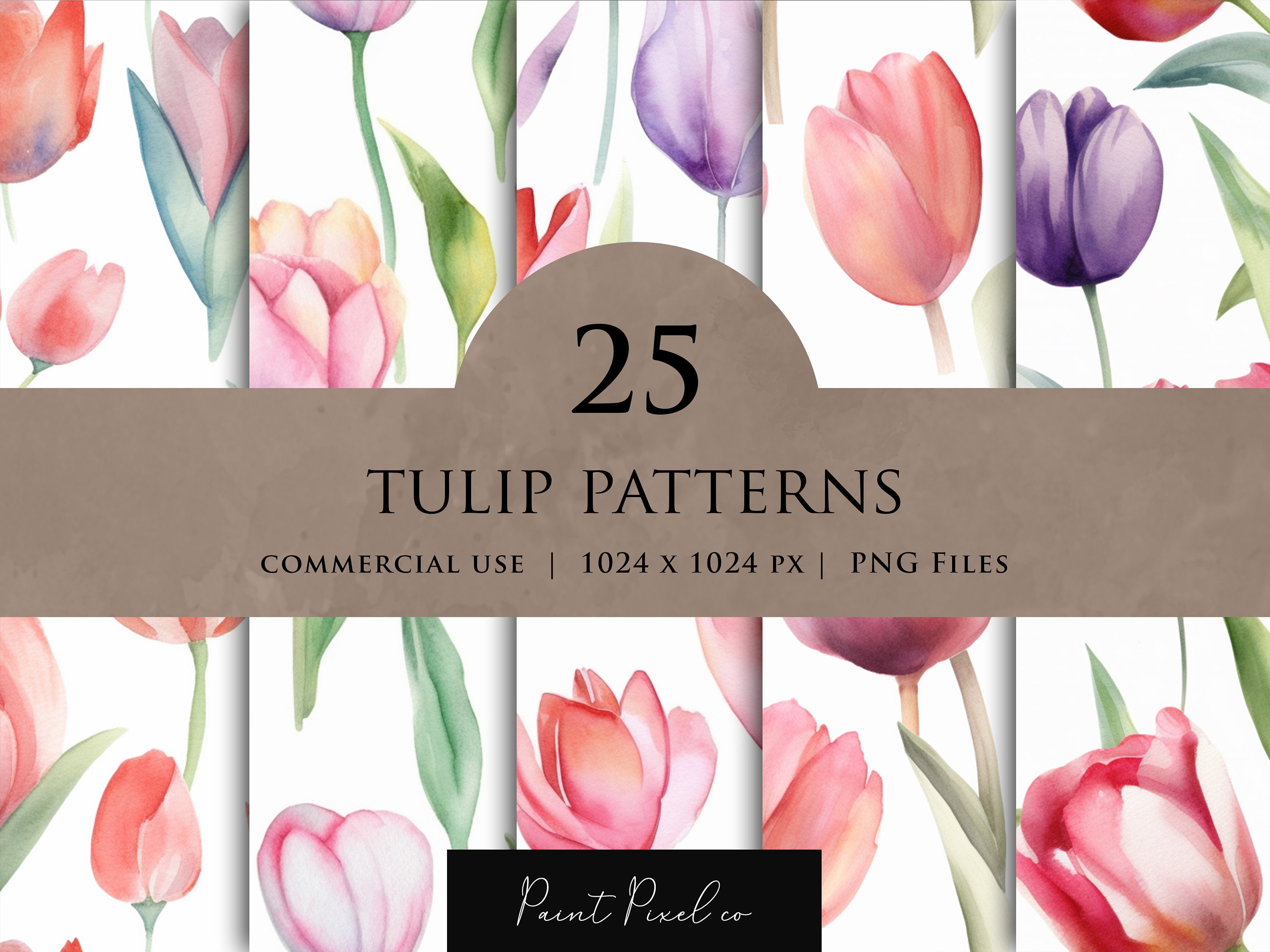 Tulip Seamless Pattern Repeating Design PNG Floral Fabric - Etsy