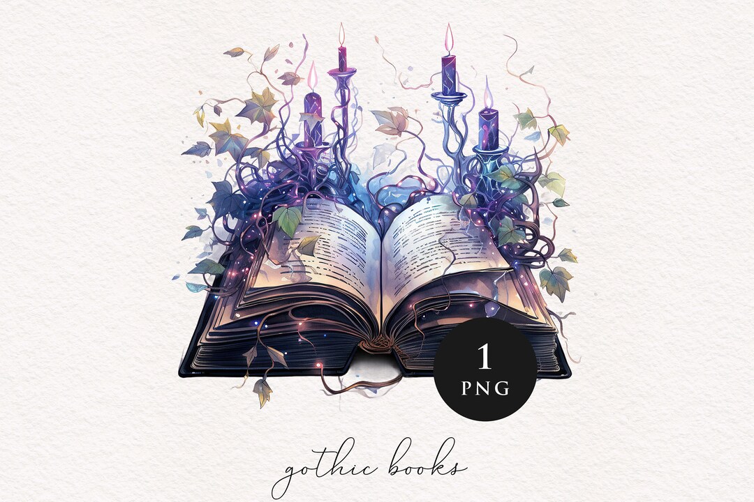 Gothic Open Book PNG Clipart Old Dark Magic Spell Supernatural ...