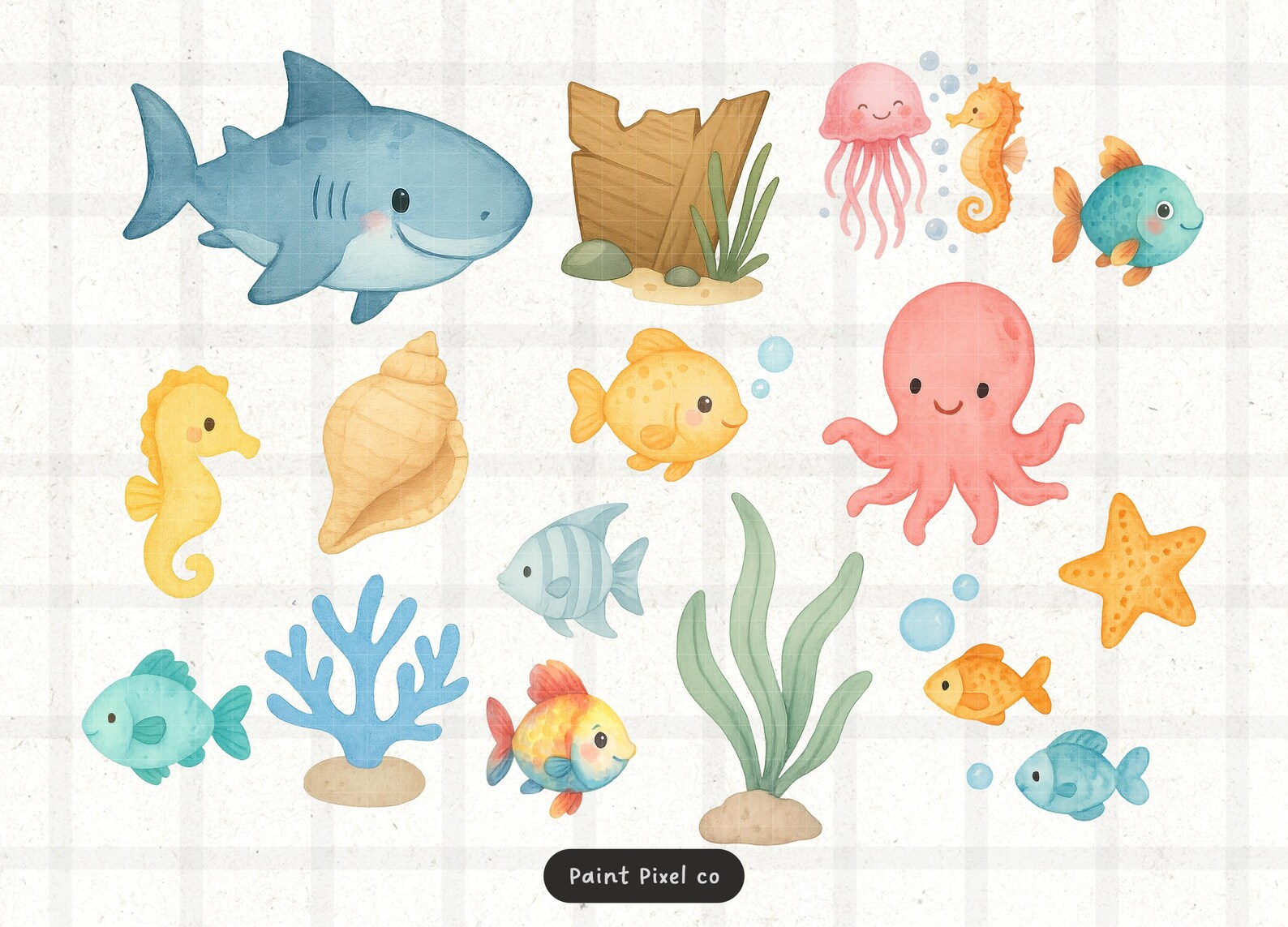 Under the Sea Clipart Bundle - Ocean Animals PNG Images (commercial Use ...