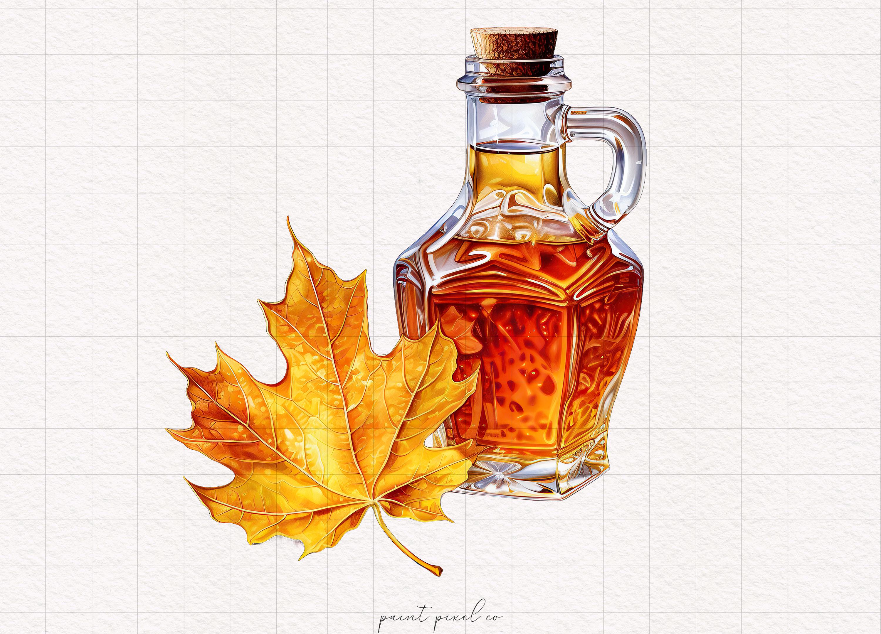 Maple Syrup Clipart Maple Bottle PNG Watercolor Autumn Clip Art Maple ...