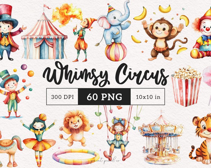 Carnival Clipart, Circus Clipart, Carnival Horses Clipart 32 Designs ...