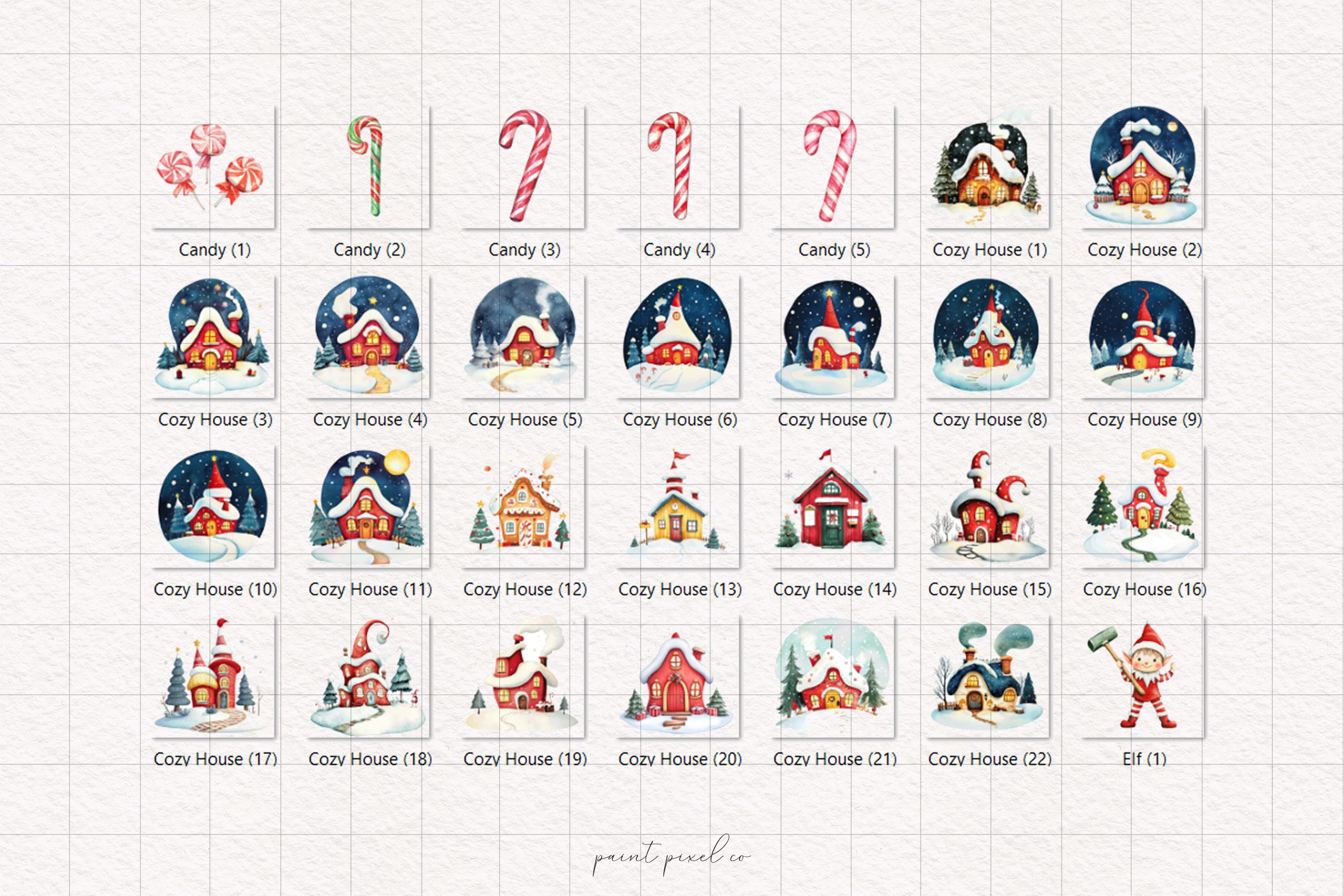 Santa's Workshop Clipart Cute North Pole Whimsical Christmas Elves ...
