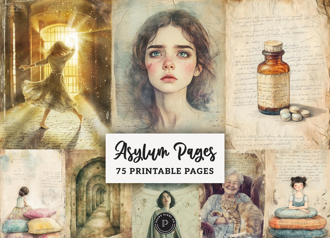Asylum Digital Paper Psychiatric Medical Sheets Anatomy of Madness Junk ...