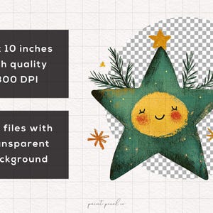 Scandi Christmas Clipart Watercolor Nordic Holiday PNG Cute Christmas ...