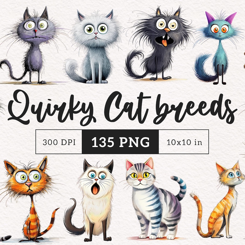 Funny Alien Cat Clipart - Etsy