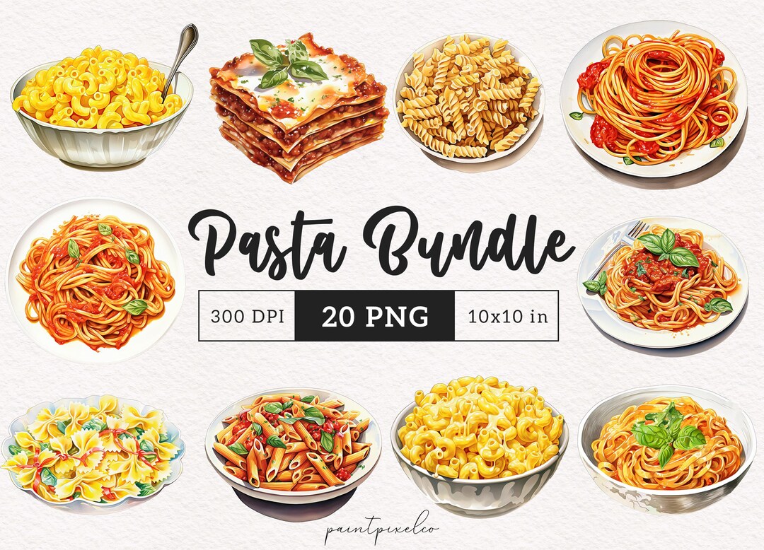Pasta Clipart Italian Dishes PNG Farfalle Food Penne Spaghetti Graphics ...