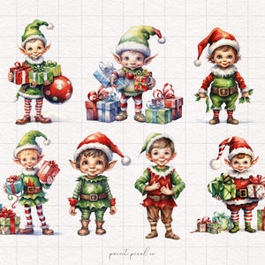 Quirky Christmas Elves Clipart Whimsical Elf Silly Holiday Creatures ...