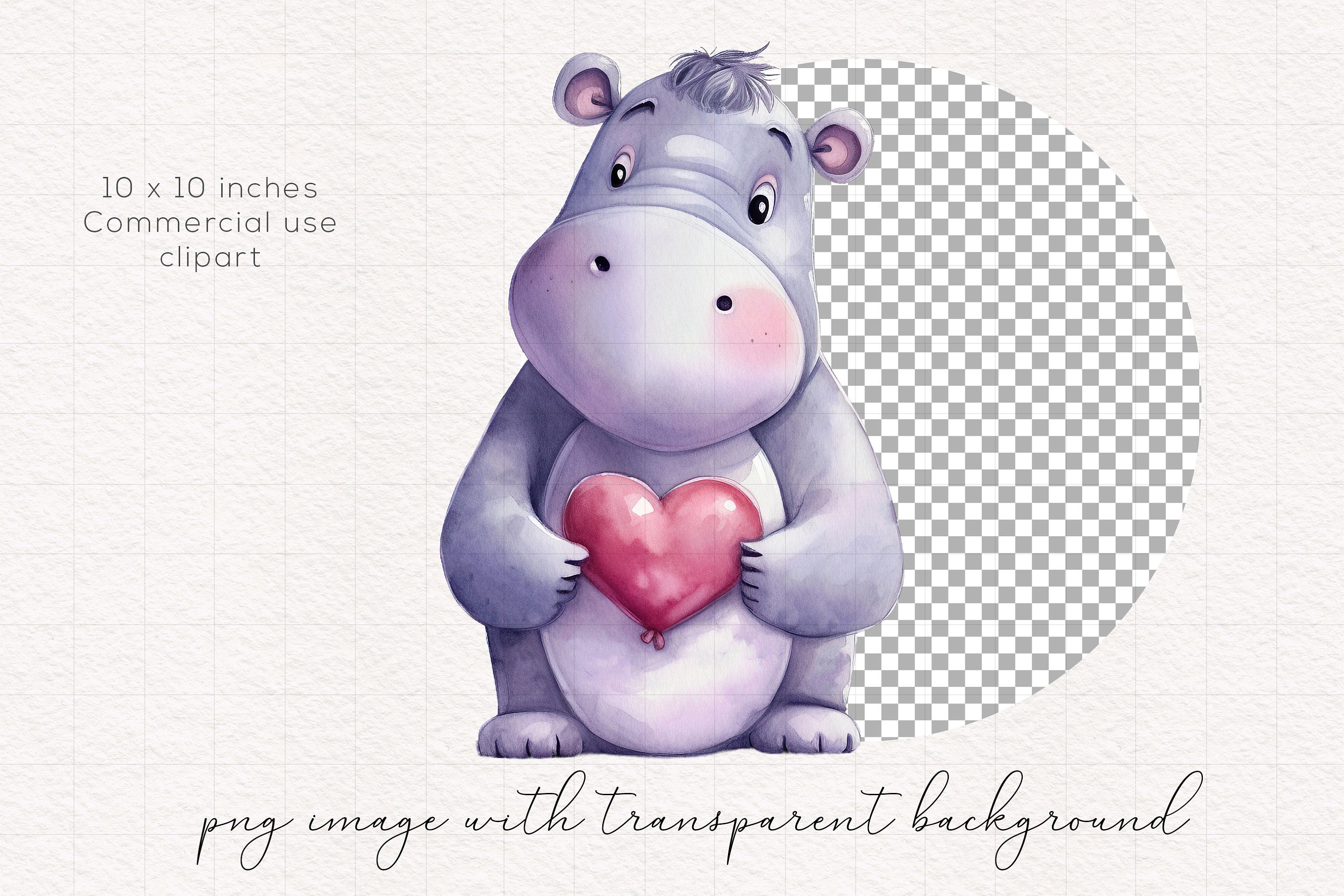Valentine Animals Clipart PNG Bundle Watercolor Lovers Day Sublimation ...