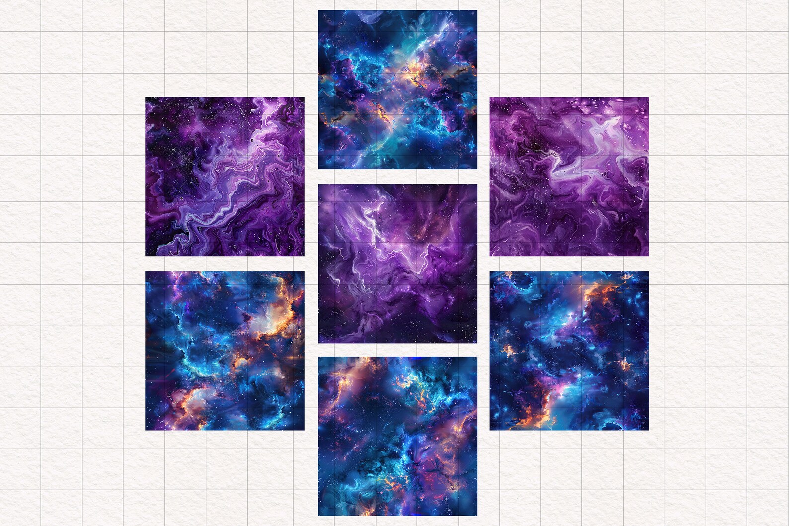 Nebula Galaxy Pattern Seamless Background Night Sky Scrapbook Paper ...