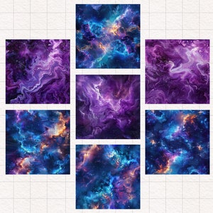 Nebula Galaxy Pattern Seamless Background Night Sky Scrapbook Paper ...