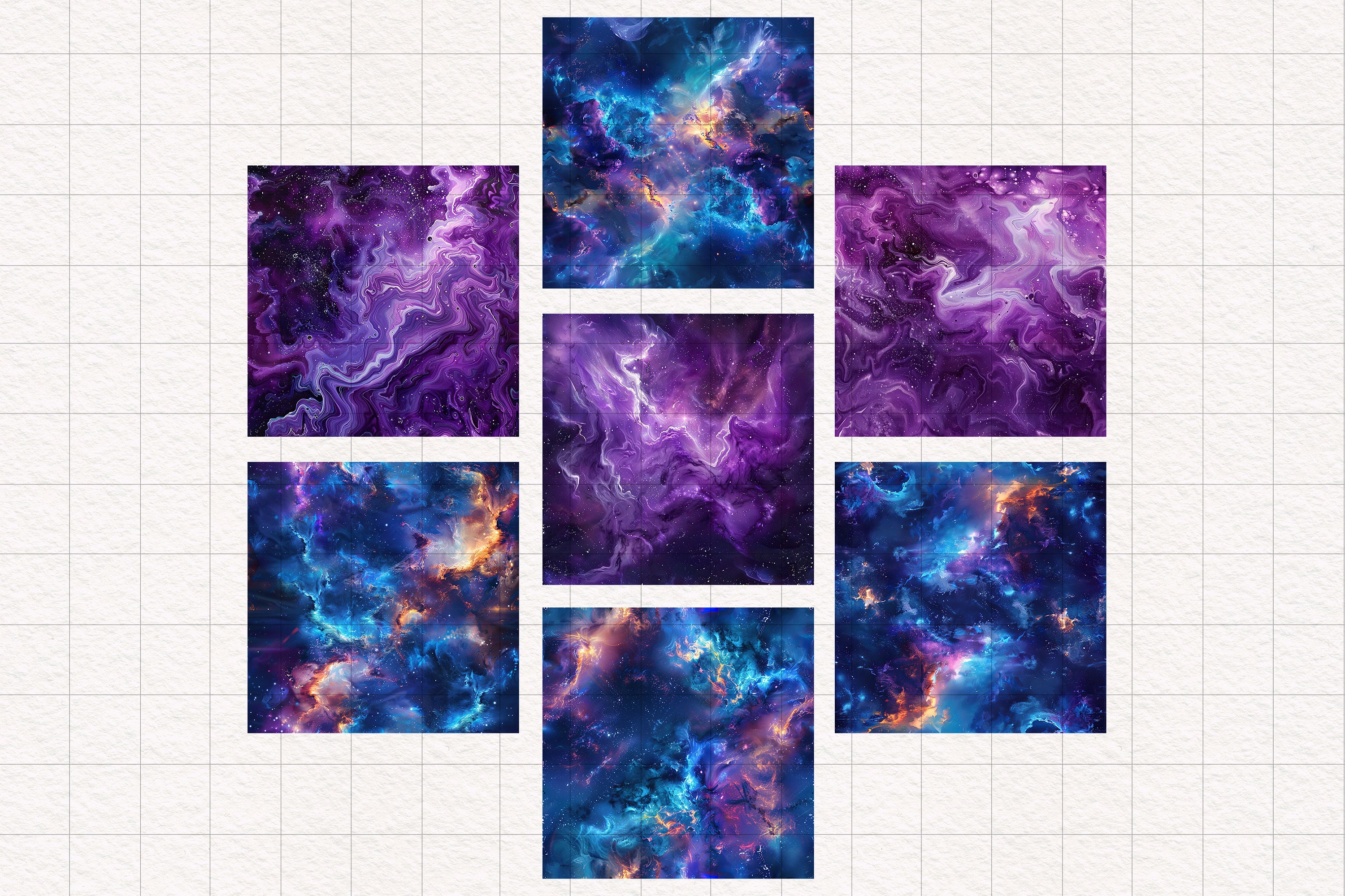 Nebula Galaxy Pattern Seamless Background Night Sky Scrapbook Paper ...
