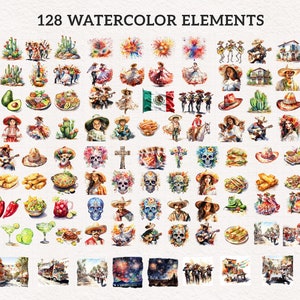 Cinco De Mayo Clipart PNG Watercolor Mexican Fiesta Festival Clipart ...