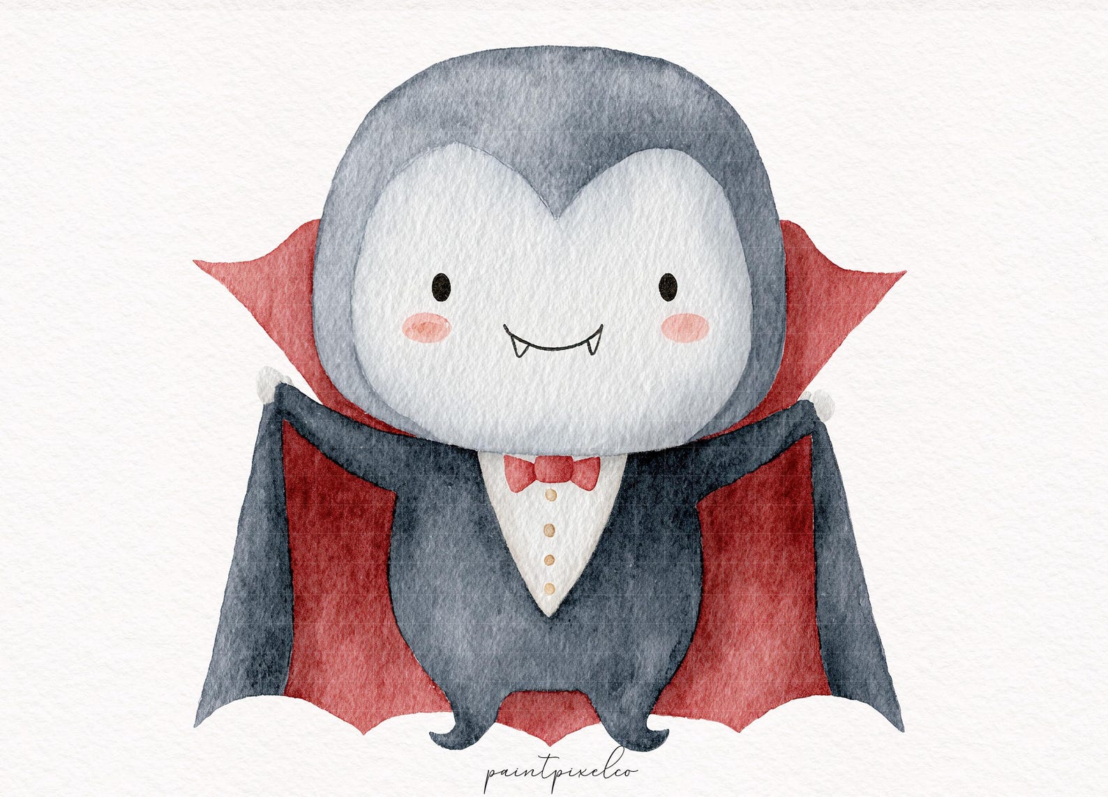 20 Cute Vampire Halloween Clipart Watercolor Spooky Vampires Cute ...