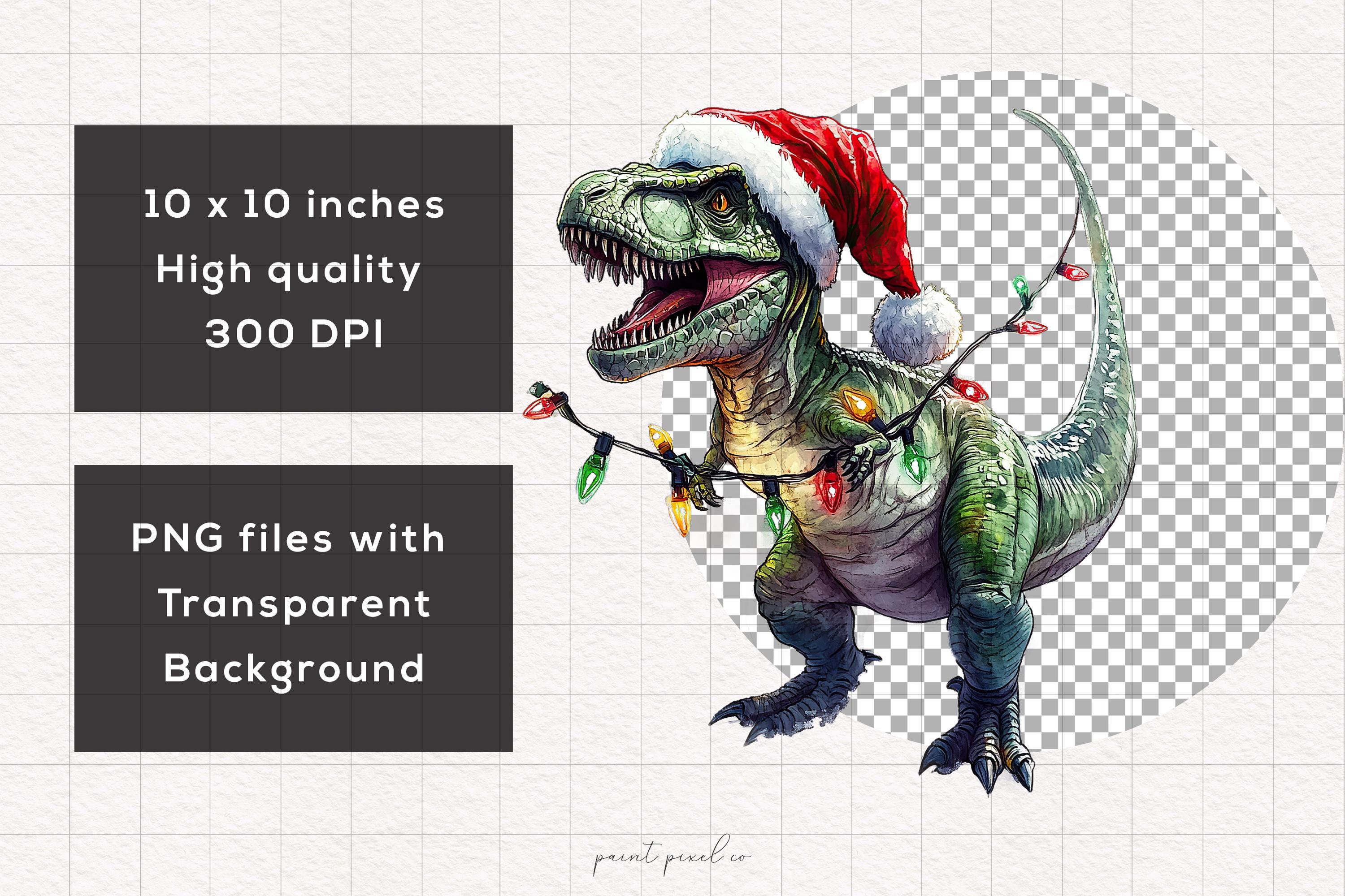 Christmas Trex Clipart Holiday Dinos Winter T-rex PNG Xmas Dinosaur ...