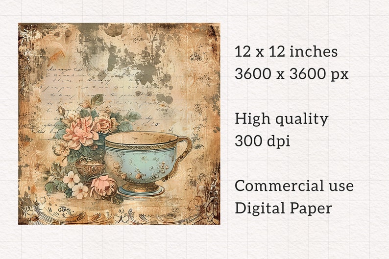 Recipe Digital Paper PNG Vintage Cookbook Background Grunge Kitchen ...