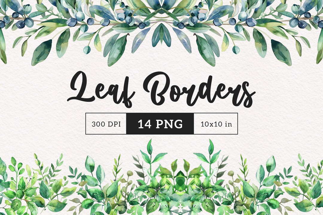 Green Foliage Border PNG Leafy Borders Clipart Wedding Foliage Border ...