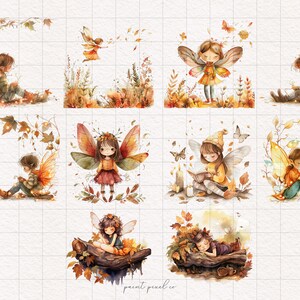 Autumn Fairy Clipart Watercolor Fairies PNG Fall Magical Autumn Decor ...