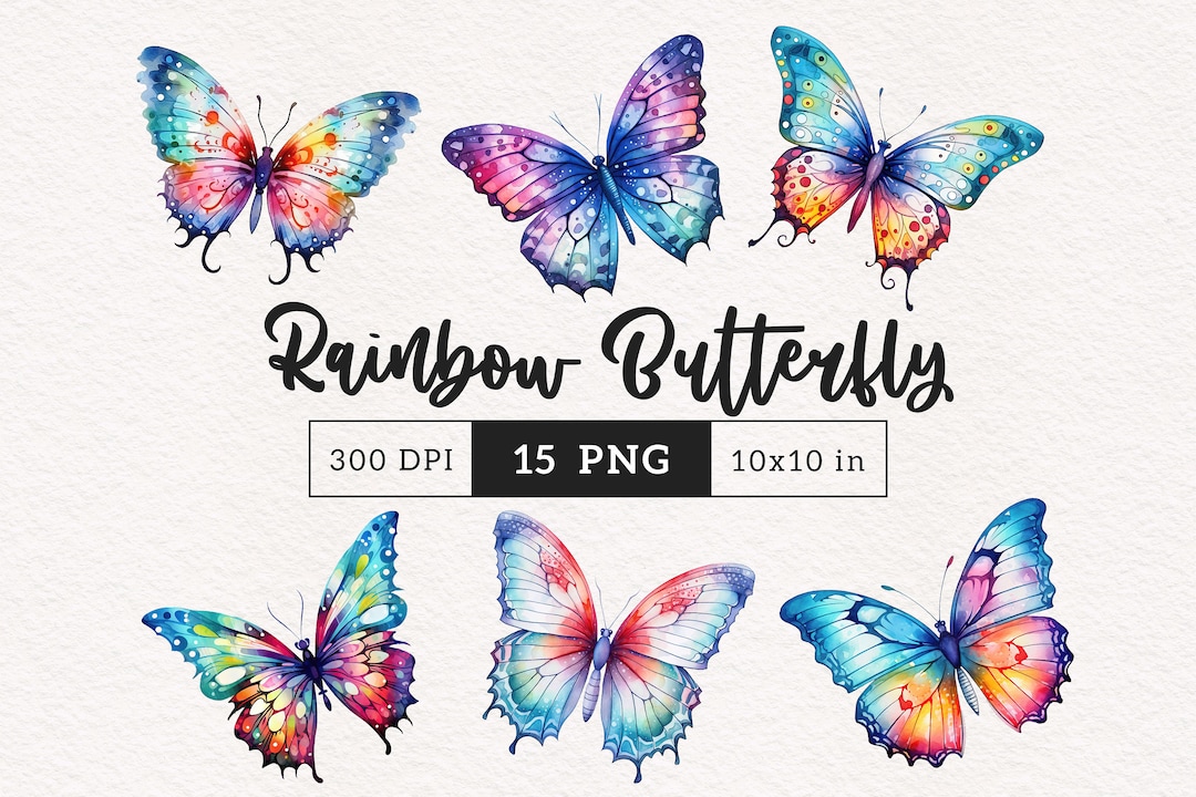 Rainbow Butterfly PNG Butterflies Clipart Colorful Butterfly Clip Art ...