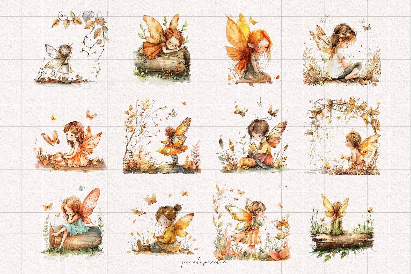 Autumn Fairy Clipart Watercolor Fairies PNG Fall Magical Autumn Decor ...