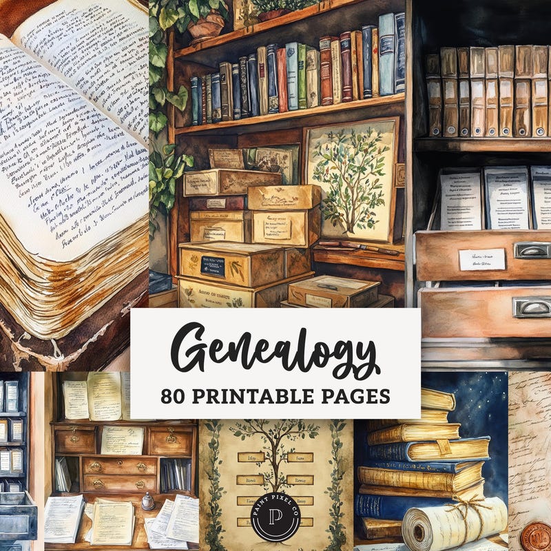 Genealogy Digital Papers - Etsy