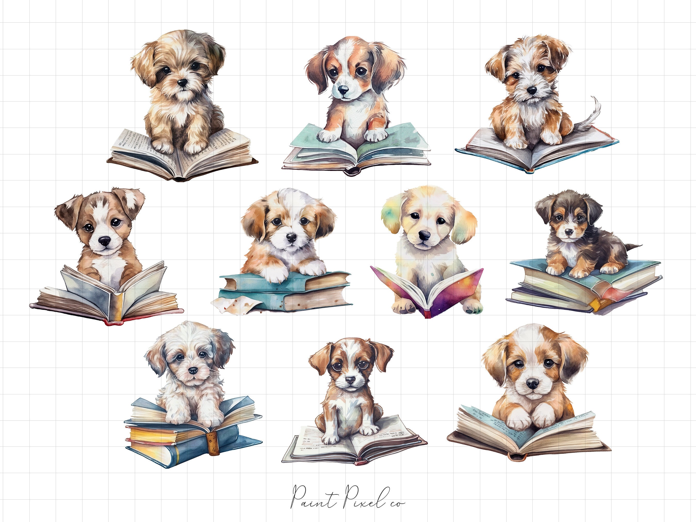 Dog Clipart PNG Bundle Watercolor Pup Clip Art Puppy Pet Nursery ...