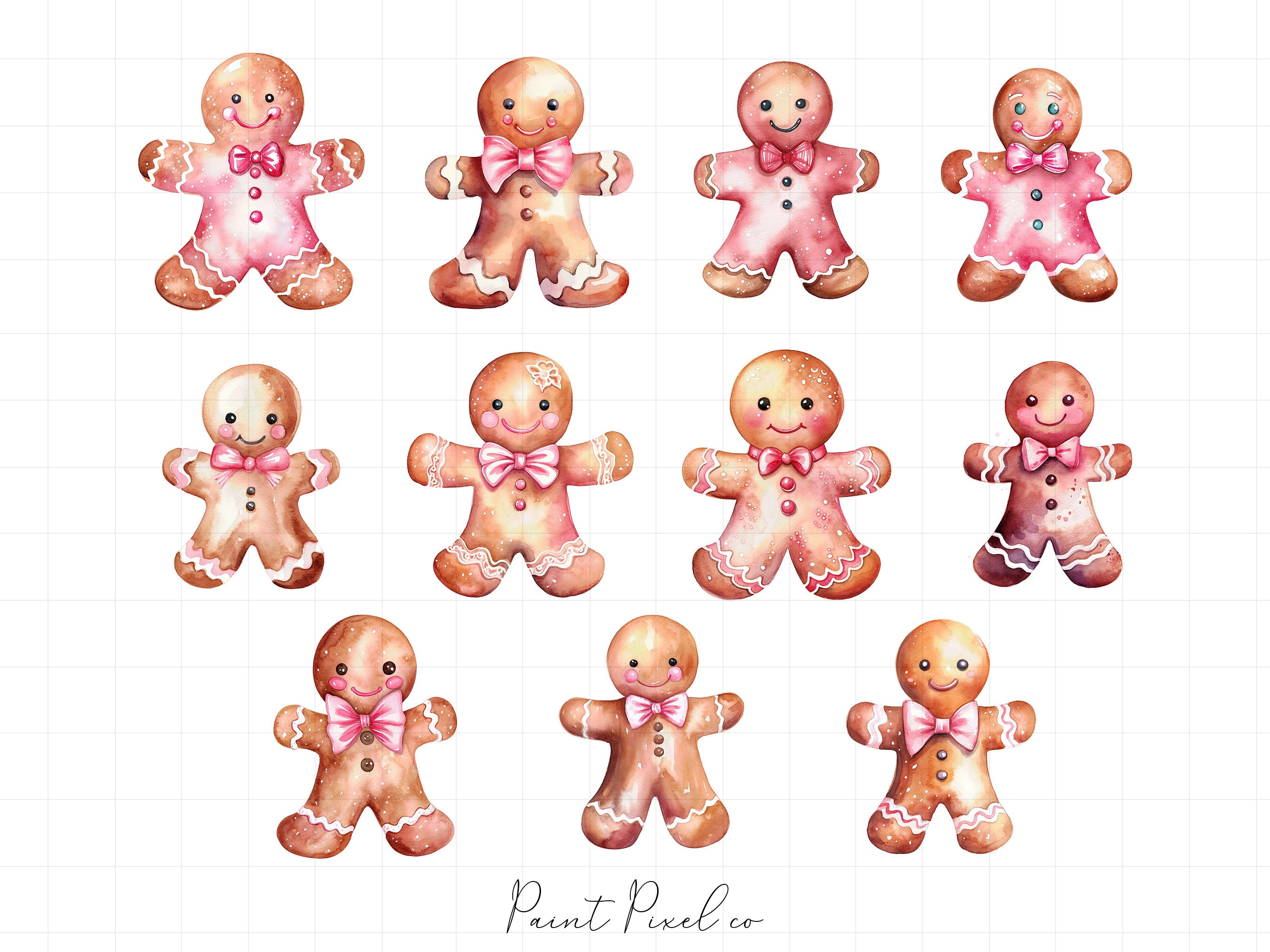 Pink Gingerbread Man House Clipart PNG Holiday Clip Art Cute Pastel ...