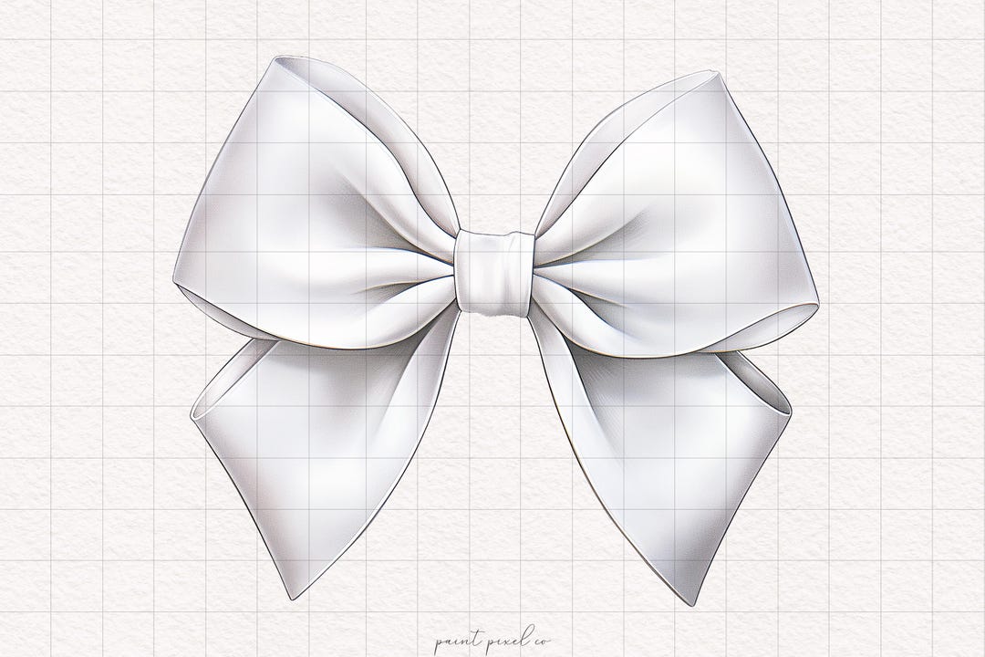 2 White Bows Clipart Watercolor Bow Wedding Theme PNG Coquette White ...
