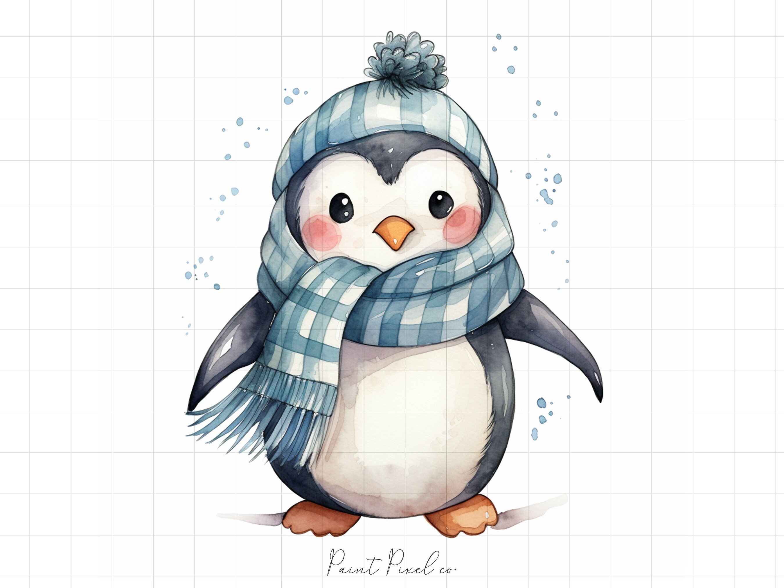 Penguin Clipart PNG Cute Winter Animal Watercolor Clipart Baby Animal ...