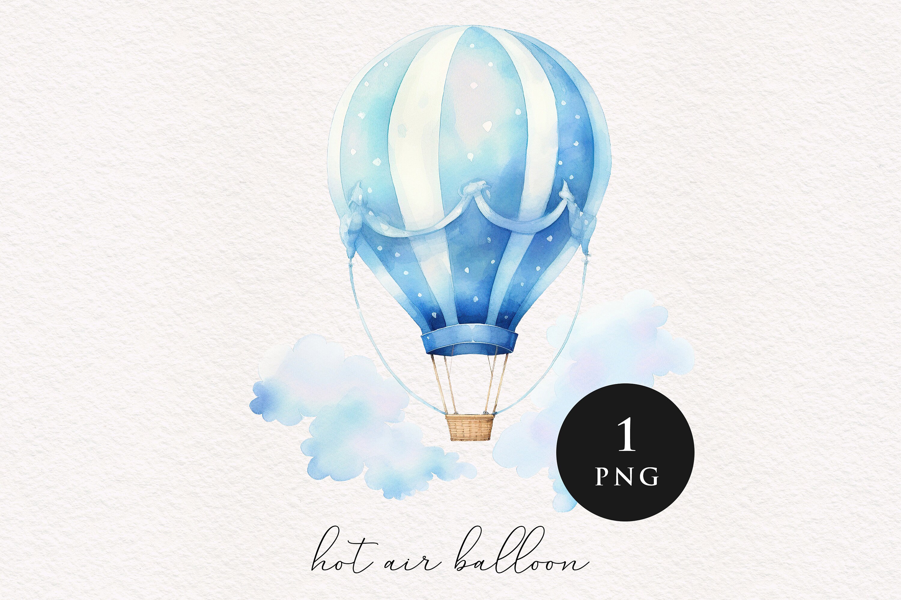 Blue Hot Air Balloon PNG Clipart Nursery Baby Shower Baby Boy Birthday ...
