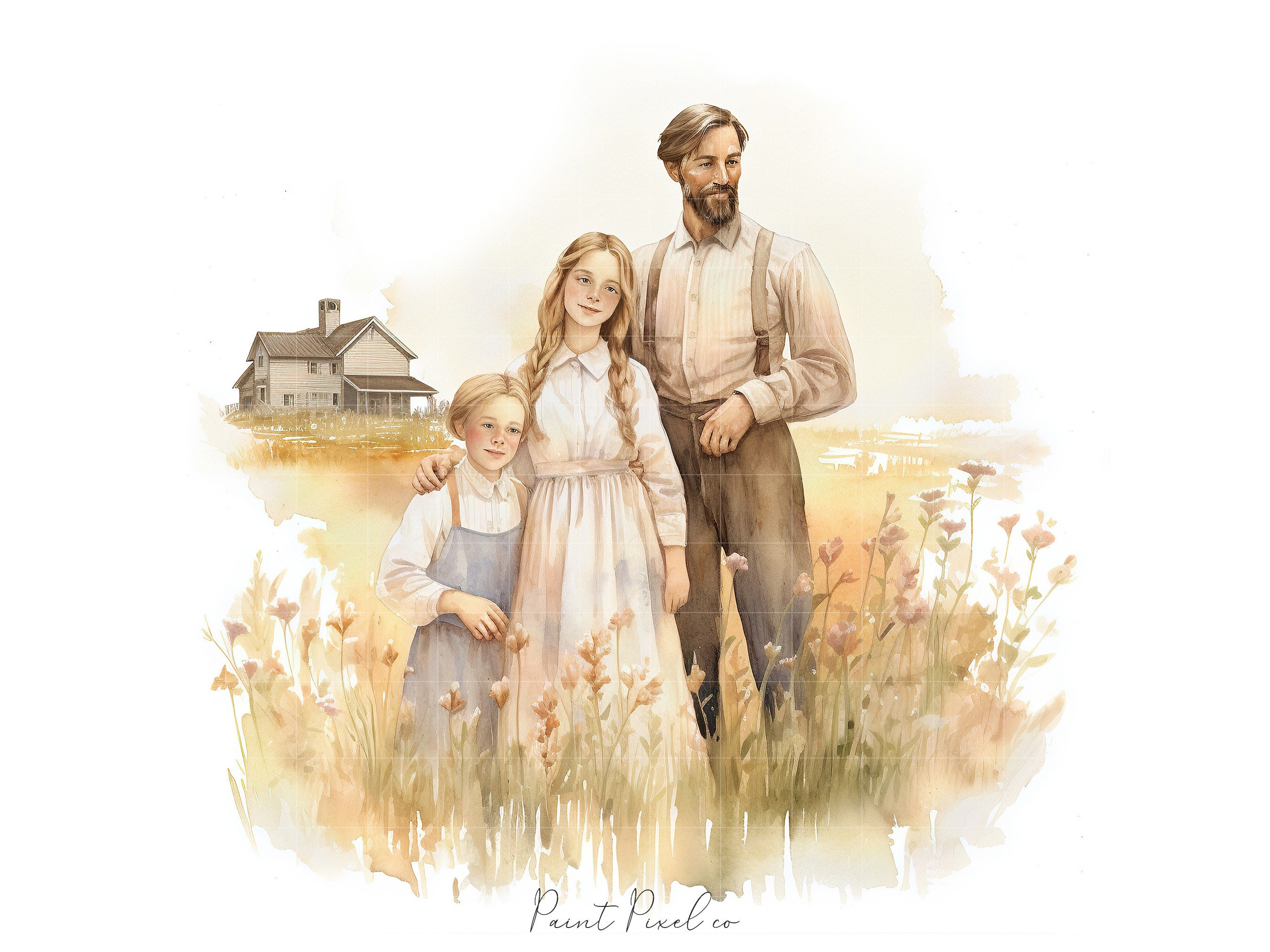 Farmhouse People Clipart Clipart High Quality Jpgs Farmers - Etsy