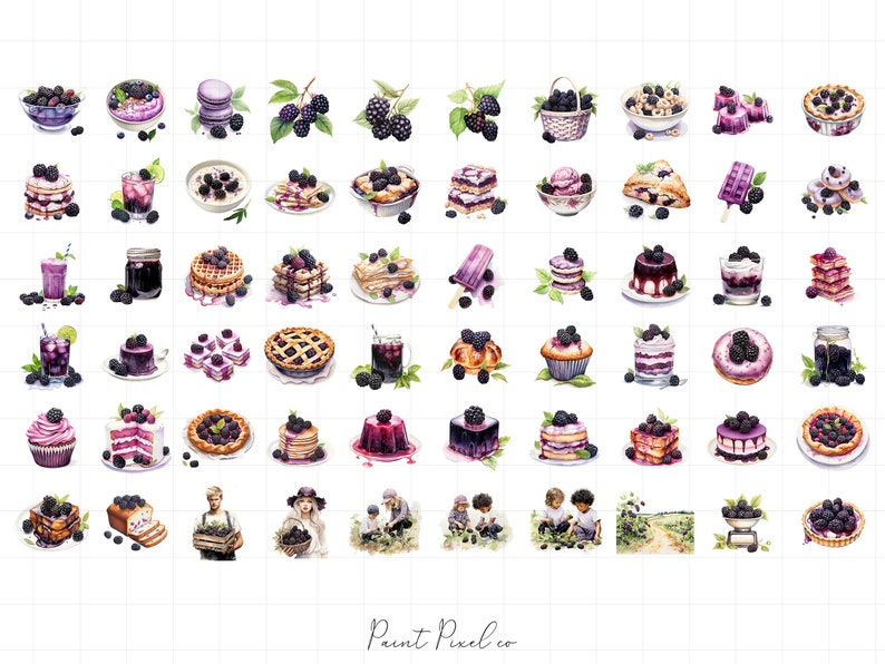 Berry Clipart Bundle PNG Clip Art High Quality Food Illustration Fruit ...