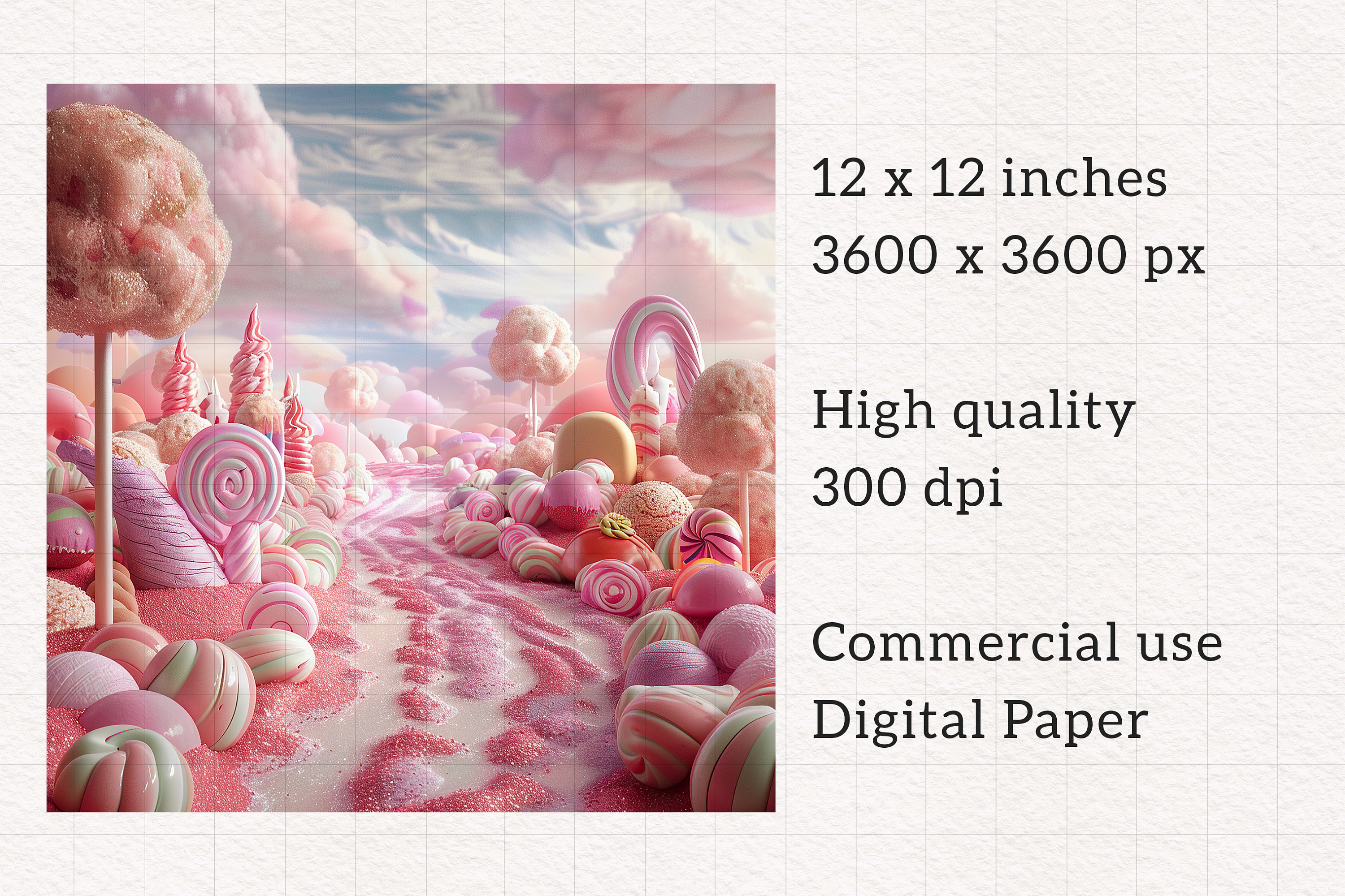 Candyland Digital Paper PNG Fantasy Ephemera Background Sweet Landscape ...