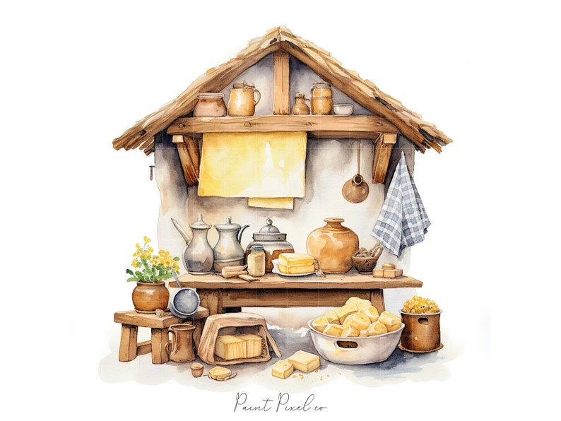 Farmhouse Kitchen Clipart High Quality Jpgs Rustic Country Food Clip ...