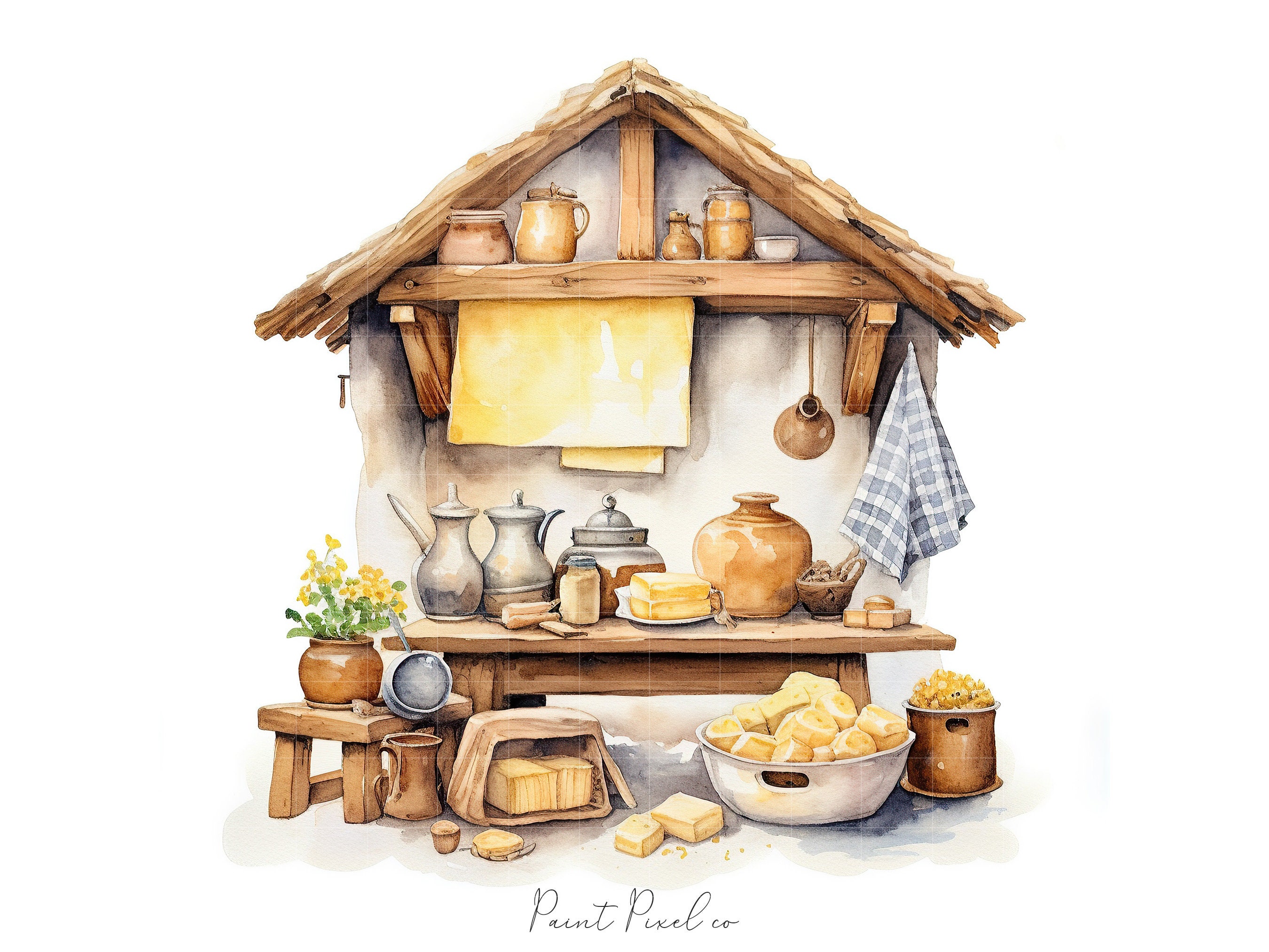 Farmhouse Kitchen Clipart High Quality Jpgs Rustic Country - Etsy