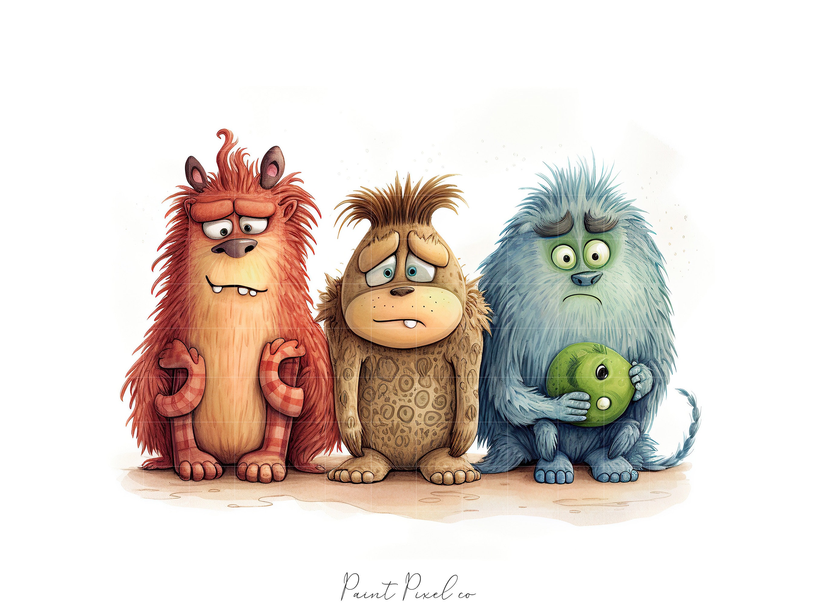 7 Whimsical Creatures Clipart High Quality Jpgs Quirky Animals Clip Art ...