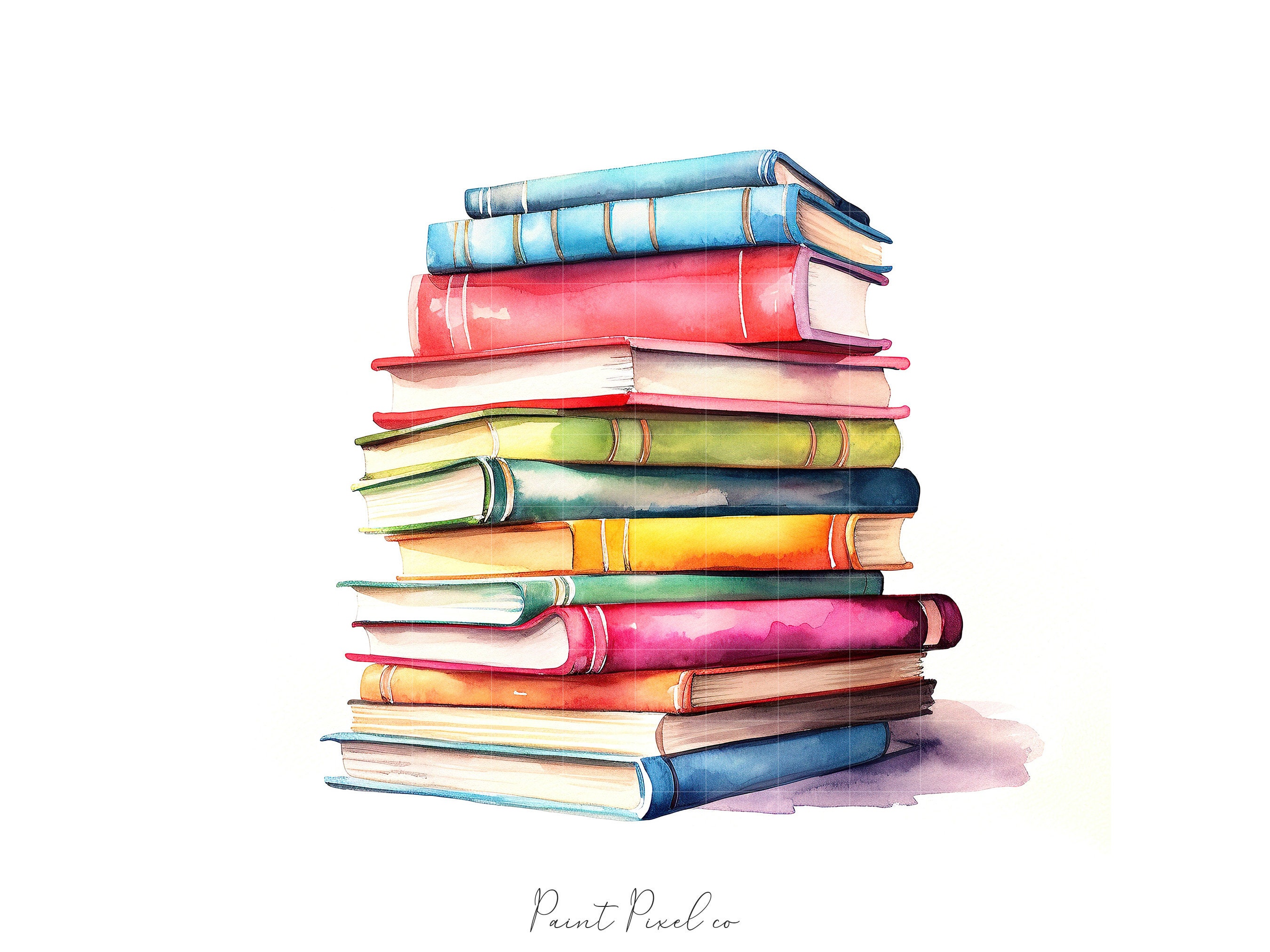 12 Watercolor Book Clipart High Quality Jpgs Boho Colorful - Etsy