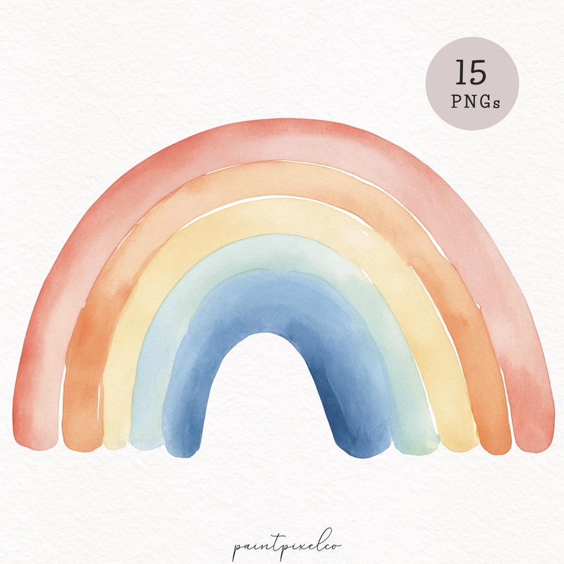 Rainbow in Sky Clipart - Etsy