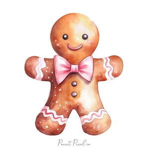 10 Pink Gingerbread Man Clipart High Quality Jpgs Pink Christmas Clip ...