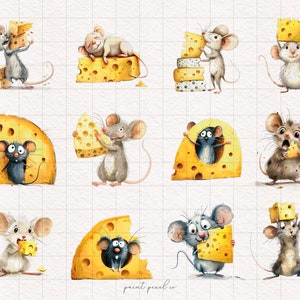 Quirky Mouse and Cheese Clipart Hilarious Mice PNG Whimsical Mouse ...
