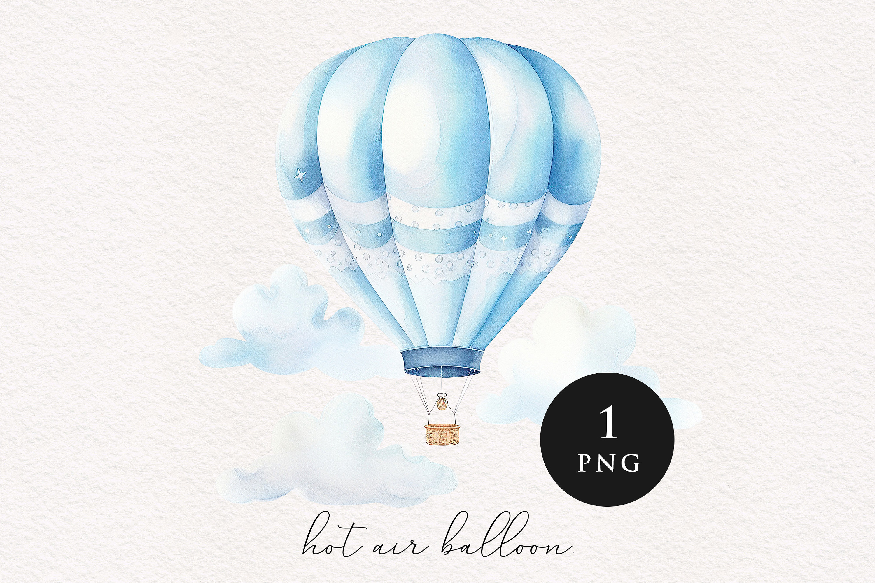 Blue Hot Air Balloon PNG Clipart Nursery Baby Shower Baby Boy Birthday ...