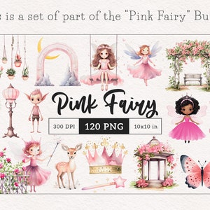 Pink Toadstool House Clipart Enchanted Mushroom Fairy PNG Pink ...