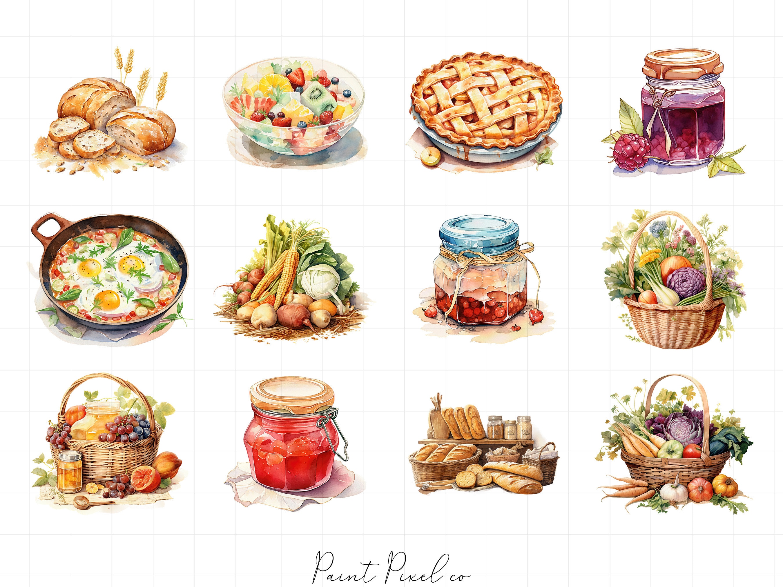 Rustic Food Clipart PNG Farm House Country Cottagecore Clip - Etsy