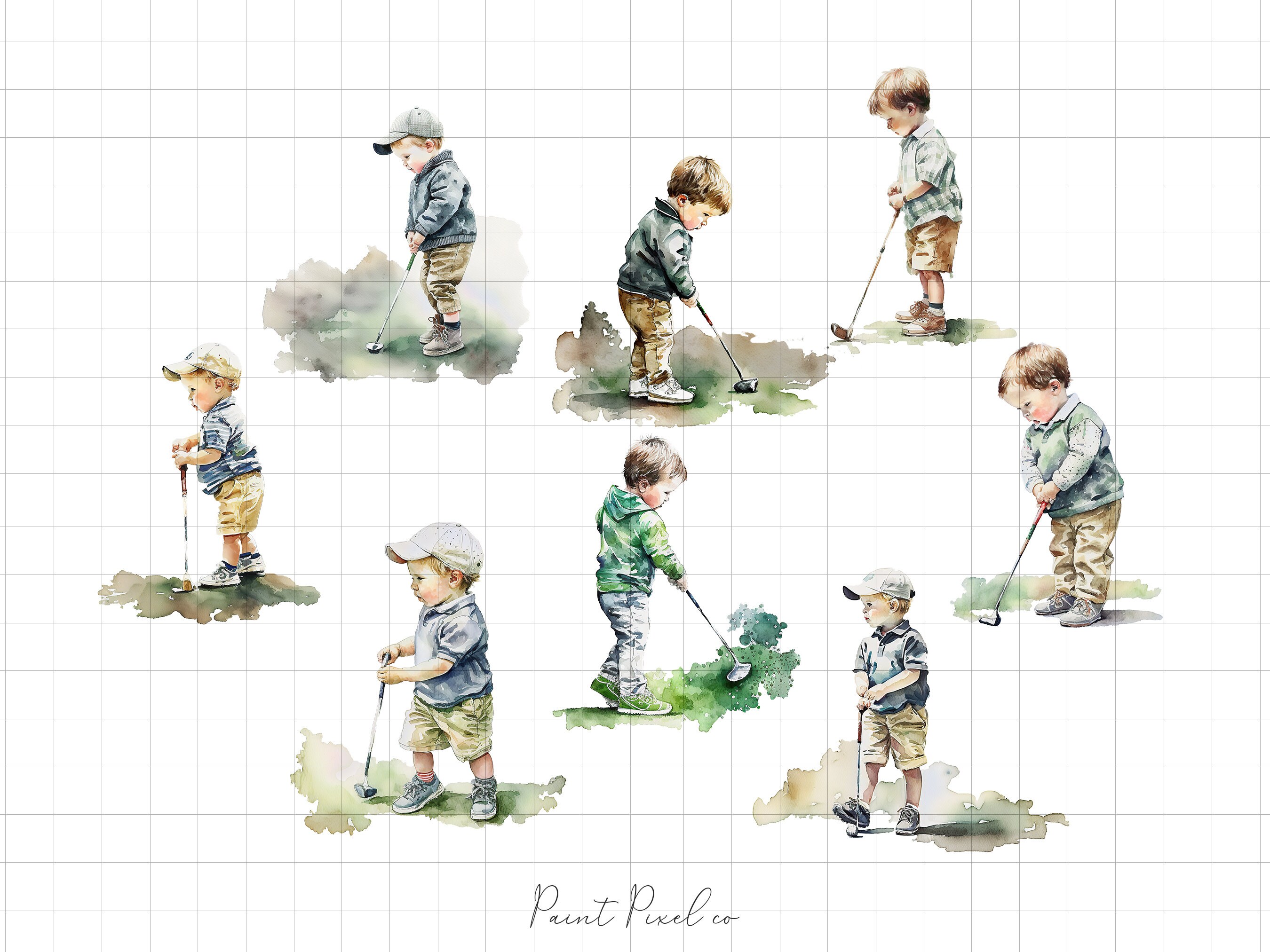 Golf PNG Watercolor Golf Boy Clipart Golf Ball Golf Bag Golf Course ...