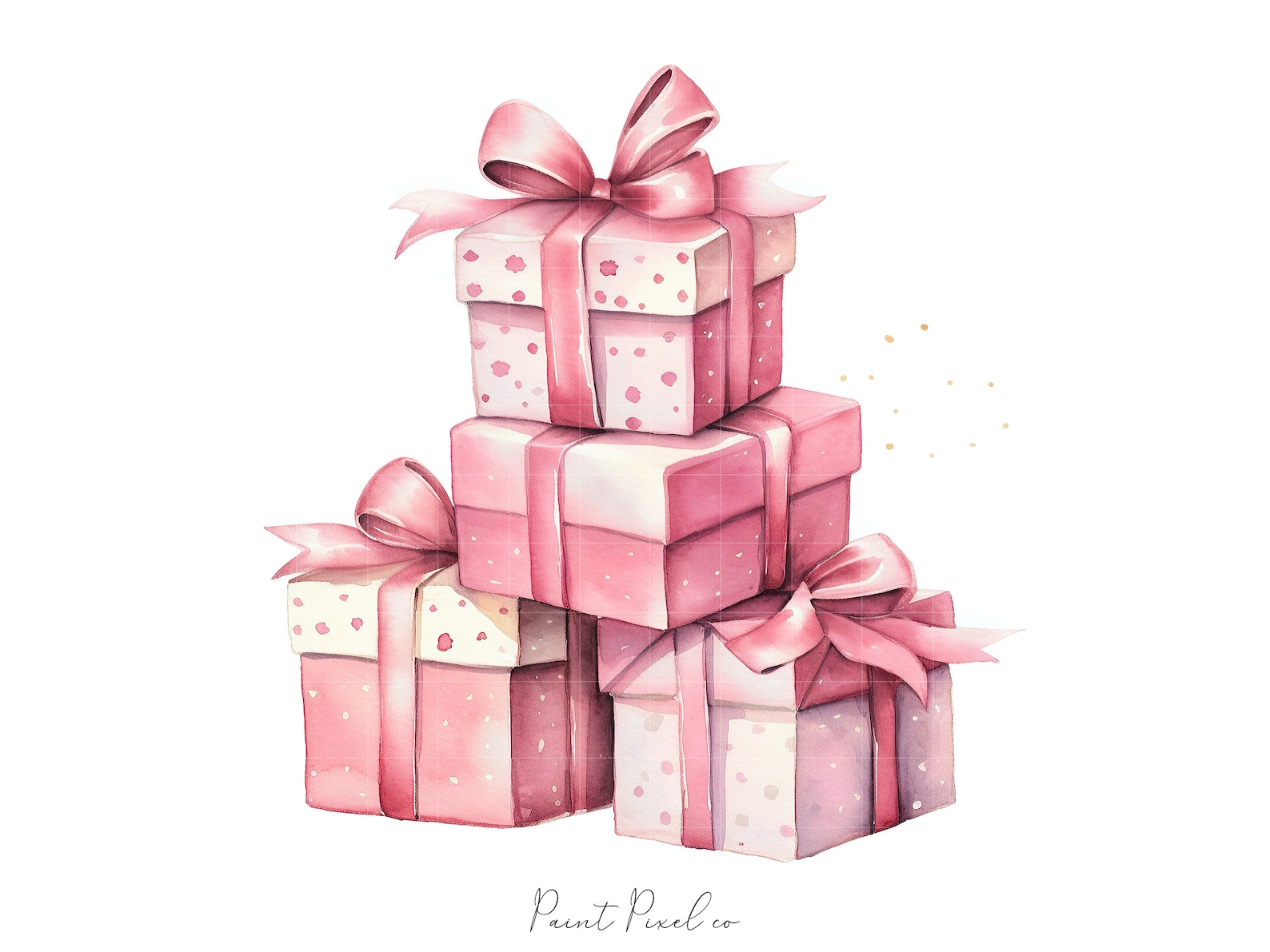 10 Pink Christmas Present Clipart High Quality Jpgs Wrapped Box Clip ...