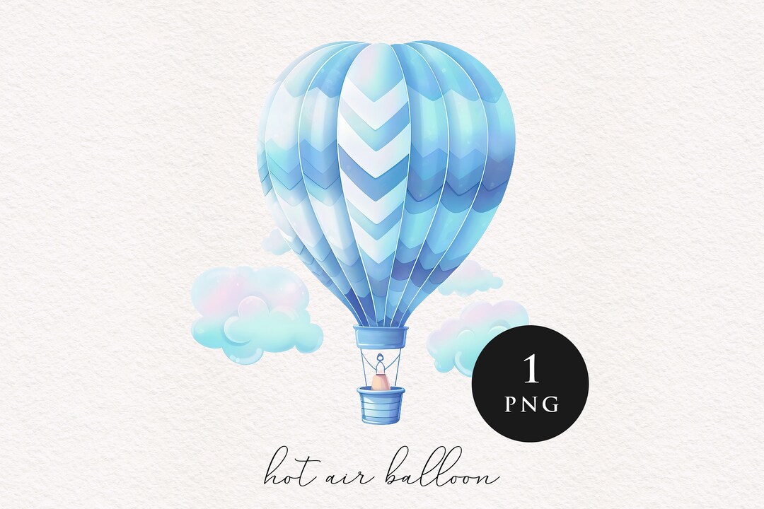 Blue Hot Air Balloon PNG Clipart Nursery Baby Shower Baby Boy Birthday ...