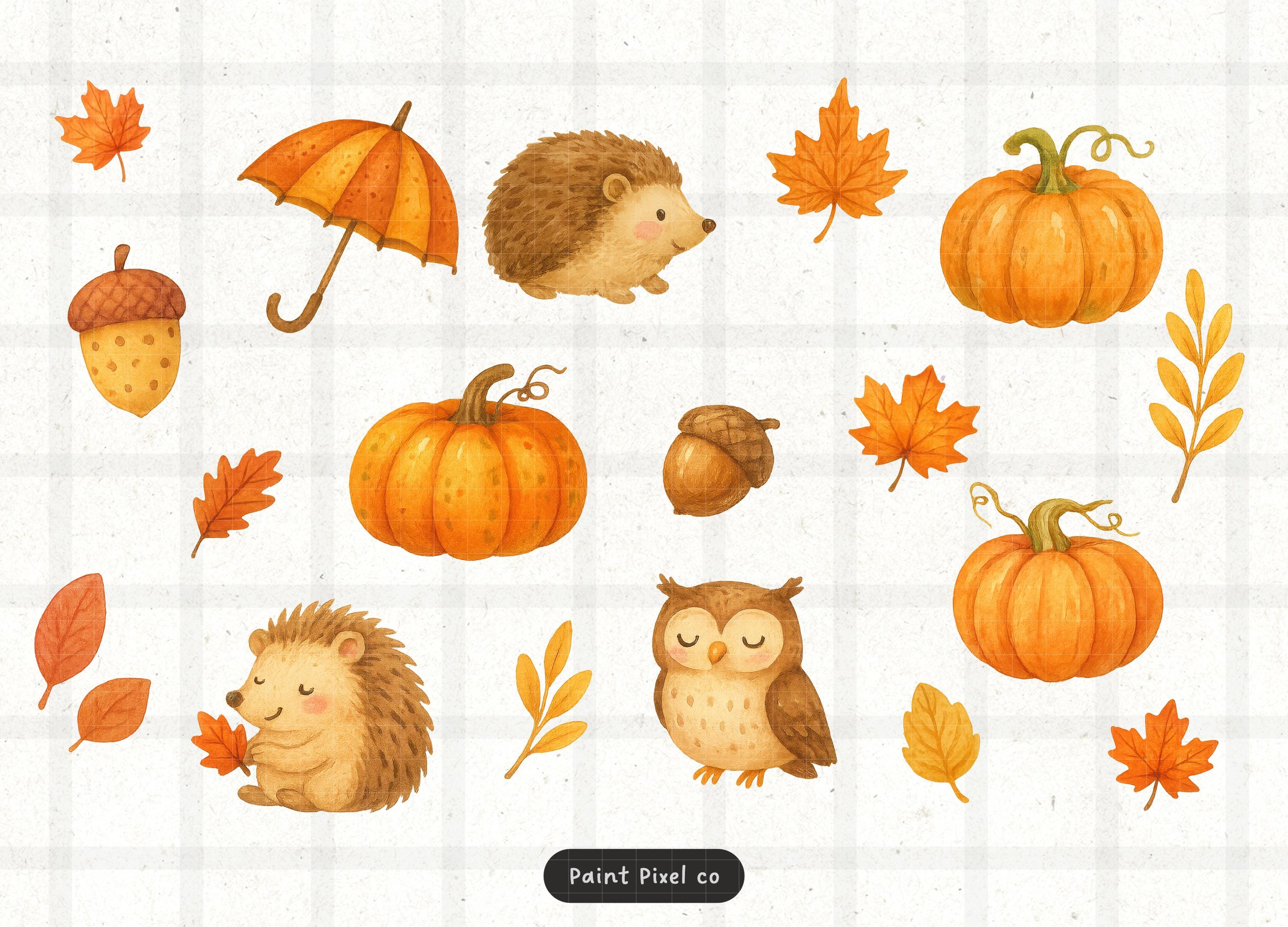 Autumn Elements Clipart - Cute Fall PNG Images (commercial Use ...